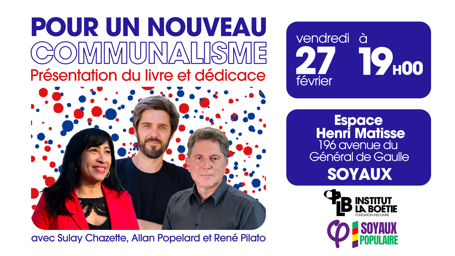 Rencontre et dédicace « Pour un nouveau communalisme » à Soyaux avec ...